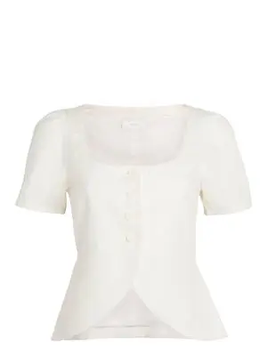 FAITHFULL THE BRAND Linen Audrey Crop Top