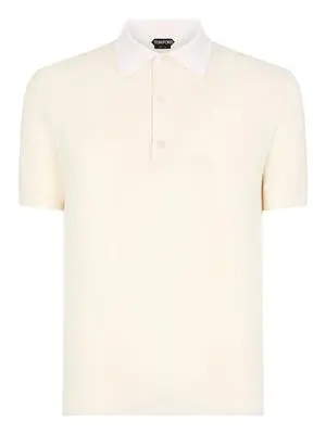 TOM FORD Cotton-silk Knitted Polo Shirt - White
