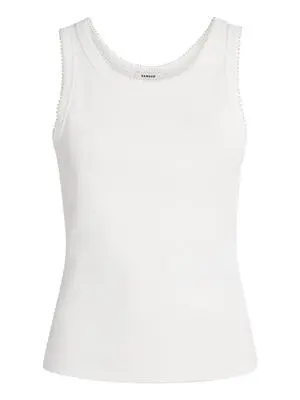 Sandro Stretch-cotton Beaded Tank Top - Beige