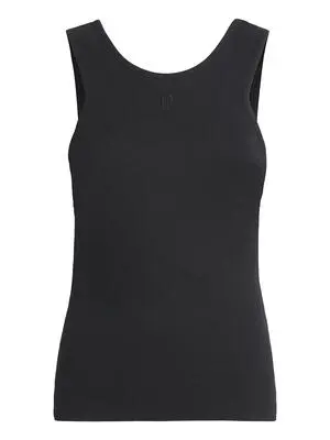 Claudie Pierlot Stretch-cotton Ribbed Tank Top - Black