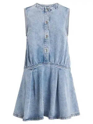Claudie Pierlot Denim Flared Mini Dress - Blue