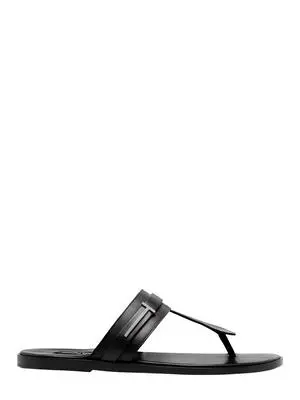 TOM FORD Leather Logo Sandals - Black