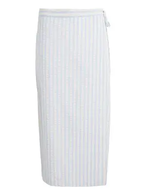 Simkhai Stripe Monty Midi Wrap Skirt - Blue