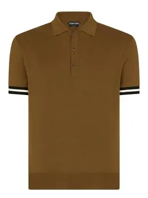 TOM FORD Cotton-blend Polo Shirt - Beige