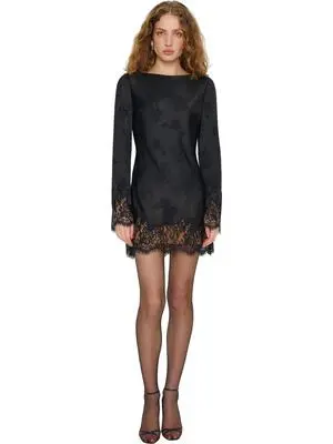 REFORMATION Blanche Silk Mini Dress - Black