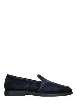 Santoni Suede Malibu Loafers - Navy