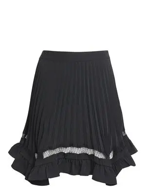 Claudie Pierlot Asymmetric Pleated Mini Skirt - Black