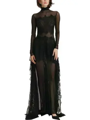 2310 STUDIO Lace Maxi Dress - Black