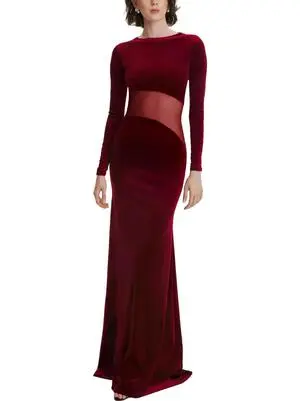 2310 STUDIO Long-Sleeved Velvet Maxi Dress