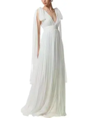 FRAMBOISE Savana V-neck Maxi Dress - White