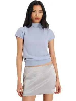 REFORMATION Carla Low Waist Mini Skirt - Silver