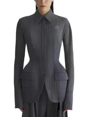 MUGLER Pinstripe Jacket - Grey