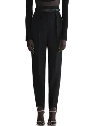 MUGLER Stirrup Pleated Trousers - Black