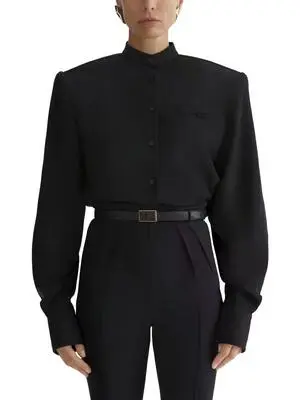 MUGLER Long-sleeve Top With Shoulder Pads - Black