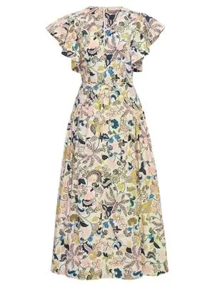 Ulla Johnson Ruffled Floral Dress - White