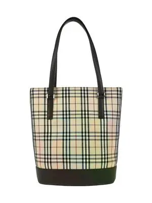 Burberry 1990-2000s Check Canvas Tote Bag - Neutrals