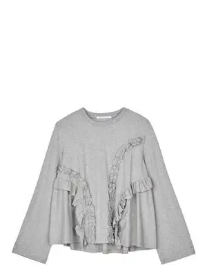 Cecilie Bahnsen Alva Ruffled T-shirt - Grey