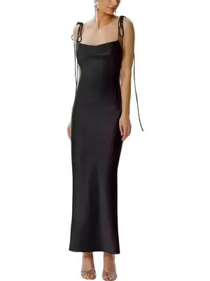FRAMBOISE Jodie Sleeveless Midi Dress - Black
