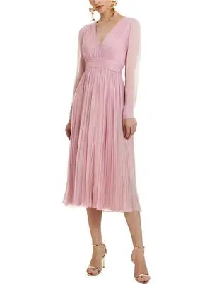 FRAMBOISE Vasquez Long-sleeve Midi Dress - Pink