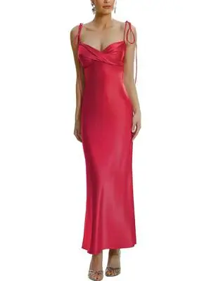 FRAMBOISE Darren Sleeveless Midi Dress - Red