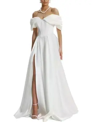 FRAMBOISE Giuliamy Off-the-shoulder Maxi Dress - White