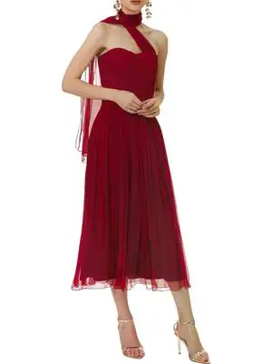 FRAMBOISE Sleeveless Midi Dress - Red