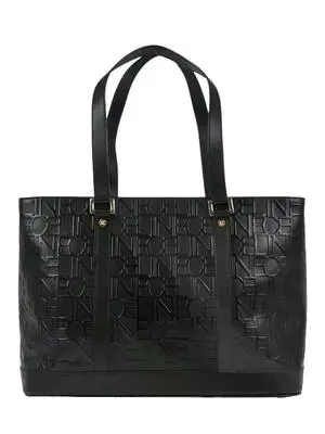 Celine 1990-2000s Embossed Leather Tote Handbag - Black