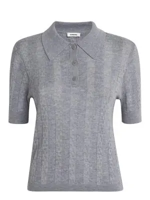 Sandro Wool Polo Sweater - Black