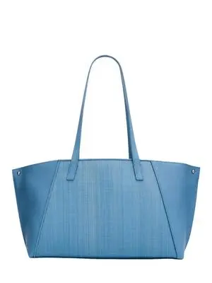 Akris Ai Horsehair & Leather Tote Bag - Sky
