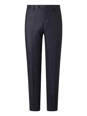 LARDINI Tapered Woven Suit Trousers - Black