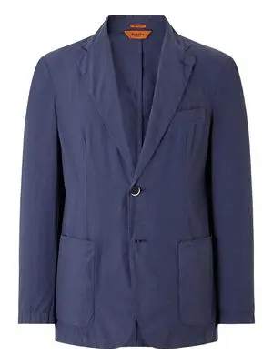 Barena Venezia Borgo Tendon Crinkled Cotton-poplin Blazer - Blue