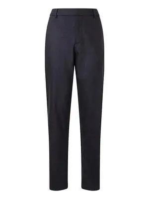 Sunspel Tapered Stretch Wool And Cashmere-blend Flannel Trousers - Gray