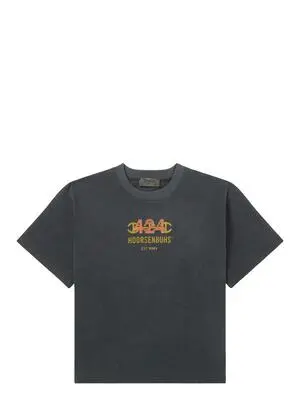 424 Hoorsenbuhs Logo-print Distressed Cotton-jersey T-shirt - Black