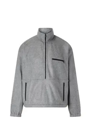 Auralee Silk-fleece Half-zip Sweatshirt - Gray
