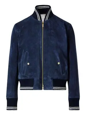 Thom Browne Suede Blouson Jacket Navy
