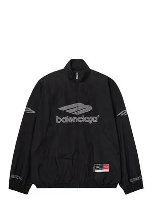 Balenciaga Appliquéd Logo-embroidered Track Jacket - Black