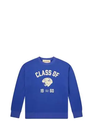 Valentino Garavani Logo-print Cotton-jersey Sweatshirt - Blue