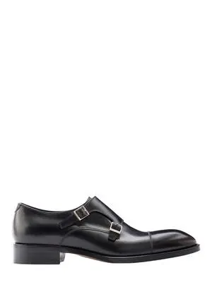 TOM FORD Elkan Leather Monk-strap Shoes - Black