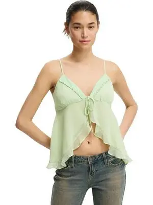 COTTON ON Cleo Asymmetric Cami - Matcha Whip