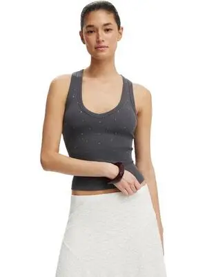 COTTON ON Diamante Racer Back - Moonlight Shadow