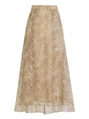 Brunello Cucinelli Paneled Circle Skirt - Beige