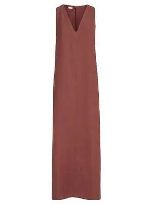 Brunello Cucinelli Fluid Twill Maxi Dress - Red