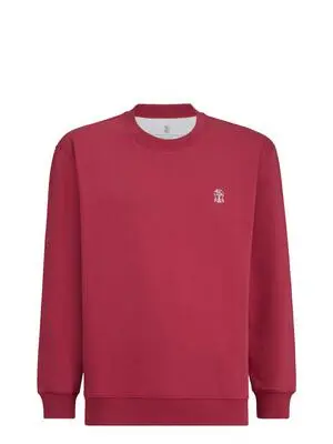 Brunello Cucinelli Cotton French Terry Sweatshirt - Cherry