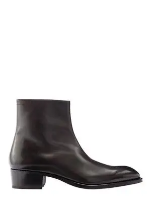 TOM FORD Leather Ankle Boots - Brown