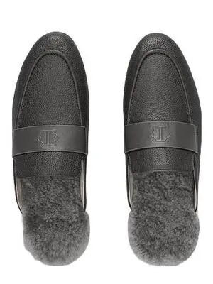 TOGAS Leather Slippers - Grey