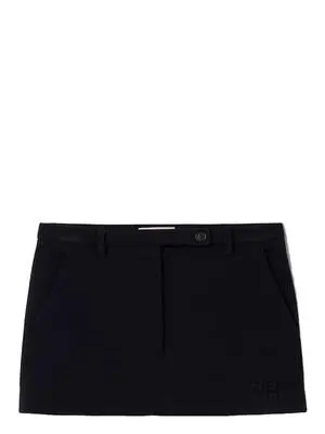 Miu Miu Milano Rib Knit Miniskirt - Navy