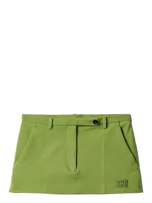 Miu Miu Milano Rib Knit Miniskirt - Green
