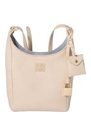 Miu Miu Leather Bucket Bag - Travertine/periwinkle
