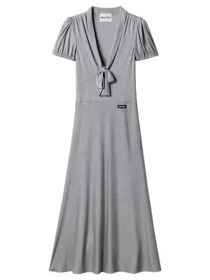 Miu Miu Silk Jersey Dress - Grey