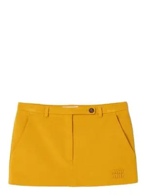 Miu Miu Milano Rib Knit Miniskirt - Mustard